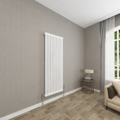 HOMEFAST Bathrooms Cast Iron White 1500x560mm 2 Column Radiator Modern ...
