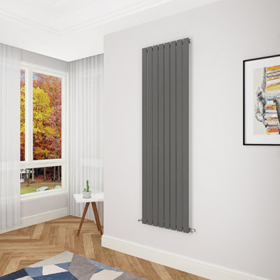 Homefast Bathrooms Designer Flat Radiator Anthracite 1800x544mm Single ...