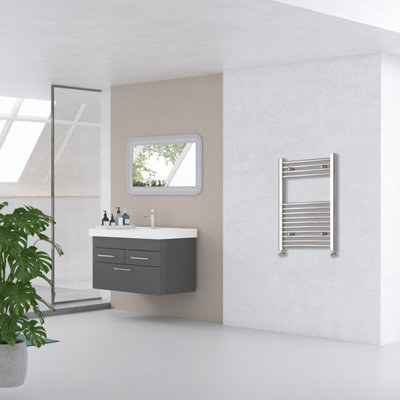 Homefast Bathrooms Designer Straight Radiator Chrome 800x400mm High ...