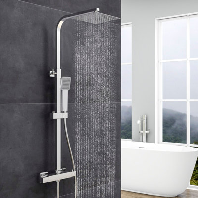 Homefast Bathrooms Modern Square Exposed Thermostatic Mixer Shower Set