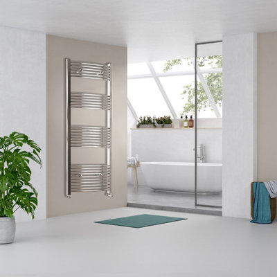 Homefast Bathrooms Vertical Radiator Chrome 1800x600mm Curved With ...
