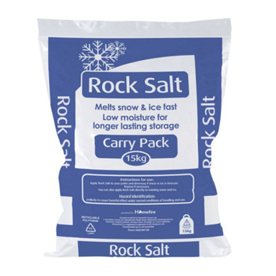 Homefire Rock Salt Carry Pack 15kg x 1, Effective Ice and Snow Melting ...