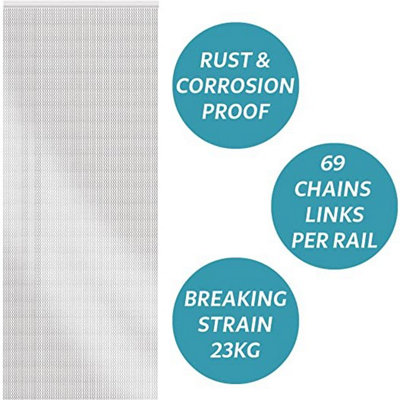Homefront Aluminium Fly Screen Heavy Duty Chain Curtain - Protects ...
