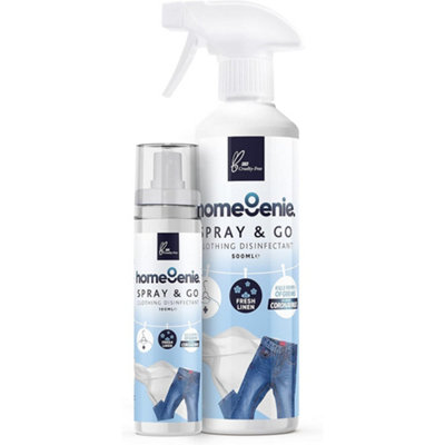 HomeGenie - Spray & Go Clothing Disinfectant - Twin Pack (100ml + 500ml)