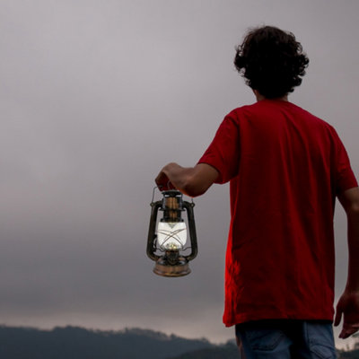 HomeLife "Nebraska" LED Storm Lamp Copper