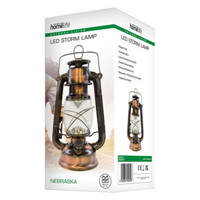 HomeLife "Nebraska" LED Storm Lamp Copper