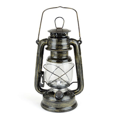 HomeLife "Ottawa" LED Storm Lamp Antique Brass | DIY at B&Q