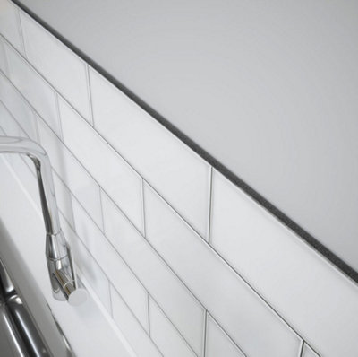 Homelux Grey Glitter Straight Edge Tile Trim for tiles up to 9mm ...