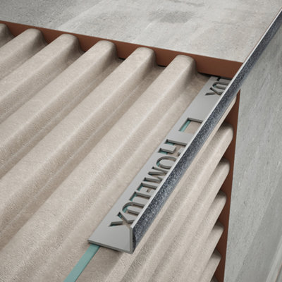 Homelux Grey Glitter Straight Edge Tile Trim for tiles up to 9mm ...
