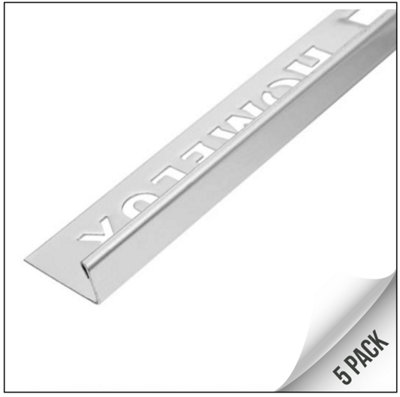 Homelux Silver Straight Edge Tile Trim for tiles up to 9mm - Value pack ...