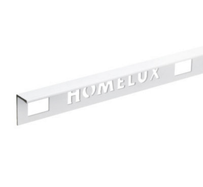 Homelux White Gloss Straight Edge Tile Trim for tiles up to 9mm - Value ...