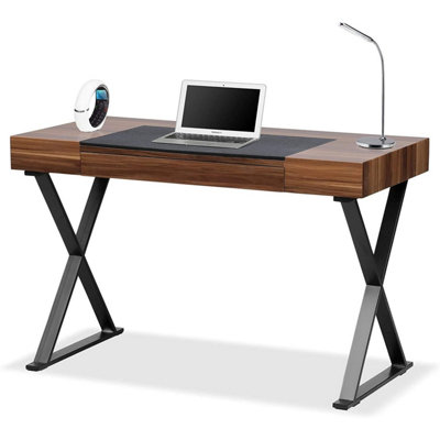 Homeology ADONIS Walnut and Matte Black Legs Ergonomic Home Office ...