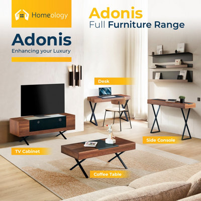 Buy Homeology ADONIS Walnut with Black Contrast Beam-Thru Remote Friendly Door 26"-55" Flat ...