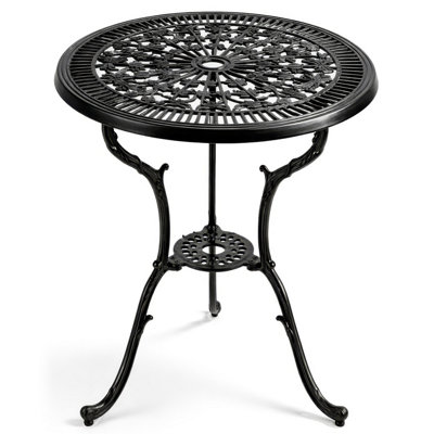 Homeology TABREEZ Black Garden and Patio Cast Aluminium Bistro Table