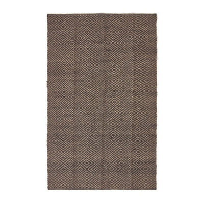 Homescapes Black Geometric Jute Rug 60 x 100 cm | DIY at B&Q