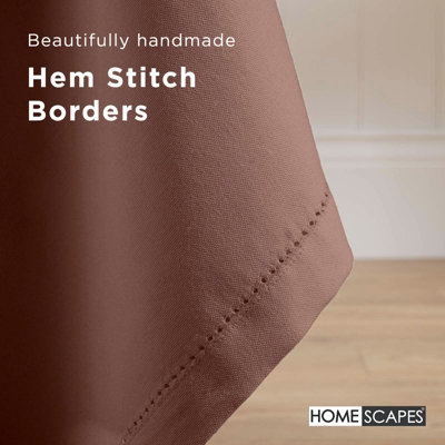 Homescapes Chocolate Brown Cotton Round Tablecloth 178 cm