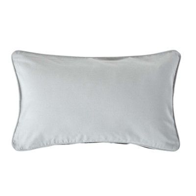 Homescapes Cotton Plain Grey Rectangular Cushion Cover, 30 x 50 cm ...