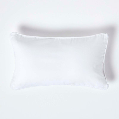 Homescapes Cotton Plain White Rectangular Cushion Cover, 30 x 50 cm ...