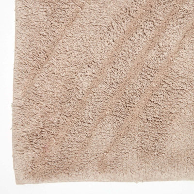 Homescapes Cotton Tufted Rug Union Jack Plain Embossed Mat Mink Beige ...