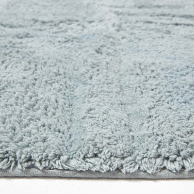 Homescapes Cotton Tufted Rug Union Jack Plain Embossed Mat Silver Grey ...