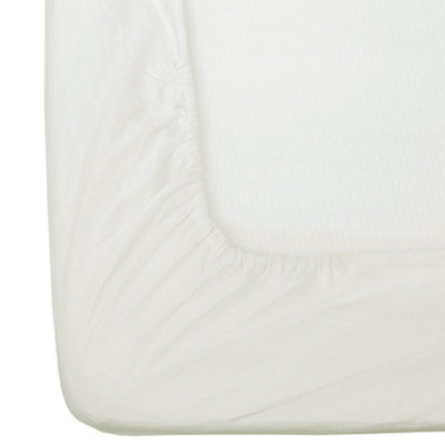 HOMESCAPES CREAM BRUSHED COTTON FITTED SHEET 100% COTTON LUXURY ...