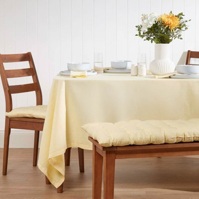 Homescapes Cream Tablecloth 137 x 228 cm | DIY at B&Q
