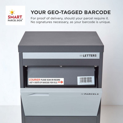 Homescapes Extra Large Front & Rear Access Dark Grey Smart Parcel Box