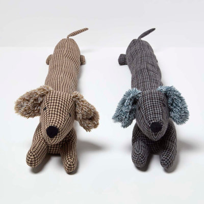Homescapes Fabric Dog Draft Stopper, Set of 2 Dachshund Door Draft ...