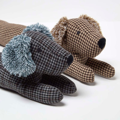 Homescapes Fabric Dog Draft Stopper, Set of 2 Dachshund Door Draft ...