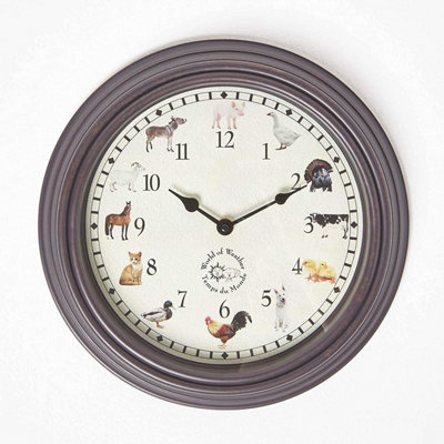 Homescapes Farm Animal Sounds Quartz Wall Clock