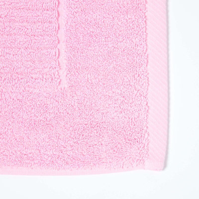 Homescapes Imperial Plain Cotton Pink Bath Mat
