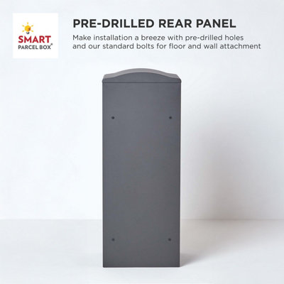 Homescapes Large Curved Top Front Access Dark Grey Smart Parcel Box