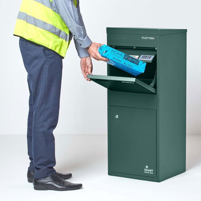 Homescapes Large Front & Rear Access Green Smart Parcel Box | DIY at B&Q