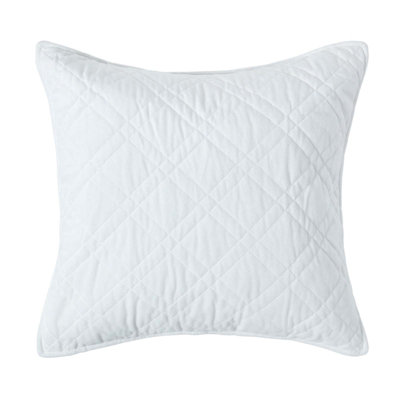 Homescapes Luxury Cream Quilted Velvet Cushion Cover Geometric 'Paragon ...