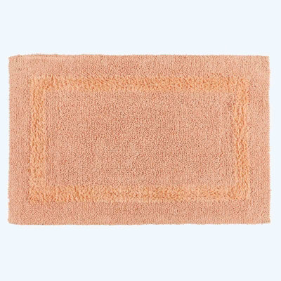 Homescapes Luxury Reversible Cotton Bath Mat - Peach | DIY at B&Q