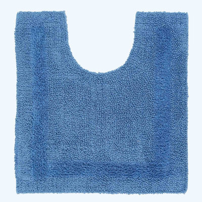 Homescapes Luxury Reversible Cotton Bath Mat Set - Cobalt Blue