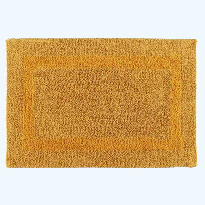 Homescapes Luxury Reversible Cotton Bath Mat Set - Mustard Yellow