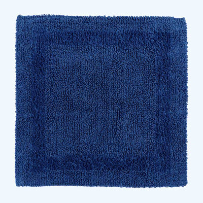 Homescapes Luxury Reversible Cotton Shower Mat - Navy Blue