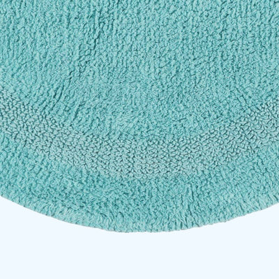 Homescapes Luxury Reversible Round Bath Mat - Aqua