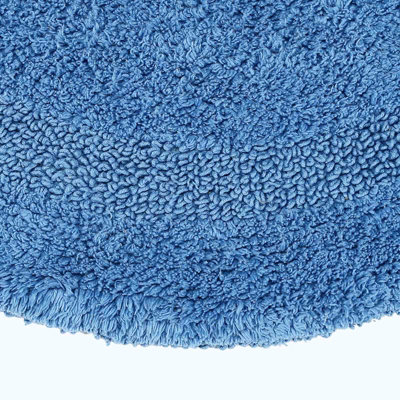 Homescapes Luxury Reversible Round Bath Mat - Cobalt Blue