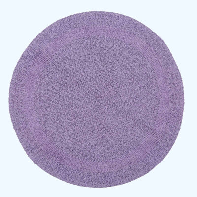 Homescapes Luxury Reversible Round Bath Mat - Lilac