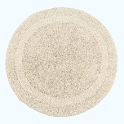 Homescapes Luxury Reversible Round Bath Mat - Natural Cream