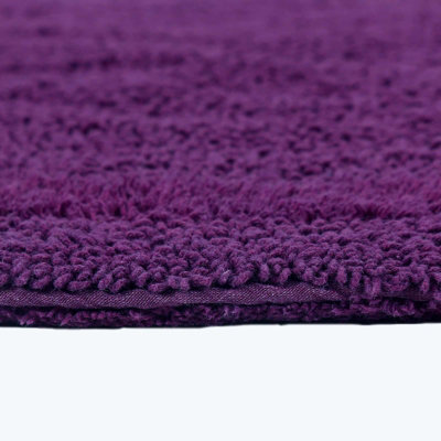 Homescapes Luxury Reversible Round Bath Mat - Plum