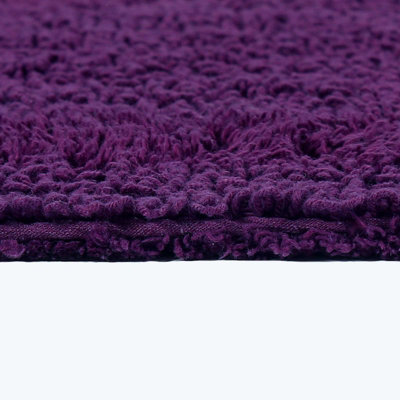 Homescapes Luxury Reversible Round Bath Mat - Plum