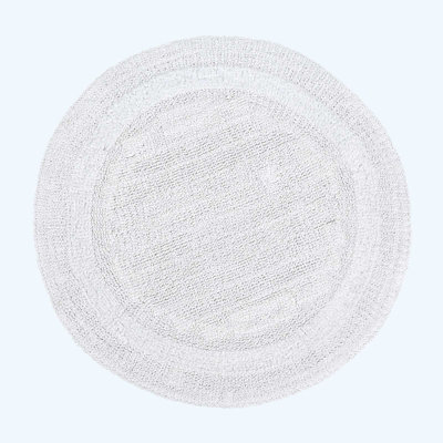 Homescapes Luxury Reversible Round Bath Mat - White