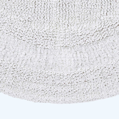 Homescapes Luxury Reversible Round Bath Mat - White