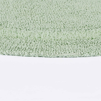 Homescapes Luxury Reversible Semi Circle Bath Mat - Sage Green | DIY at B&Q