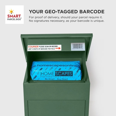 Homescapes Medium Front Access Green Smart Parcel Box | DIY at B&Q