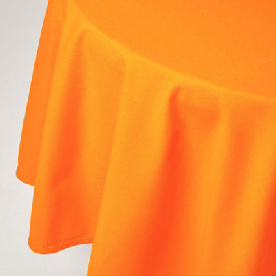 Homescapes Orange Cotton Round Tablecloth 178 cm