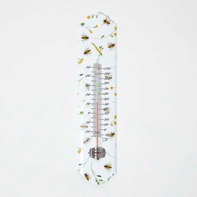 Homescapes Outdoor Thermometer with Bee Design